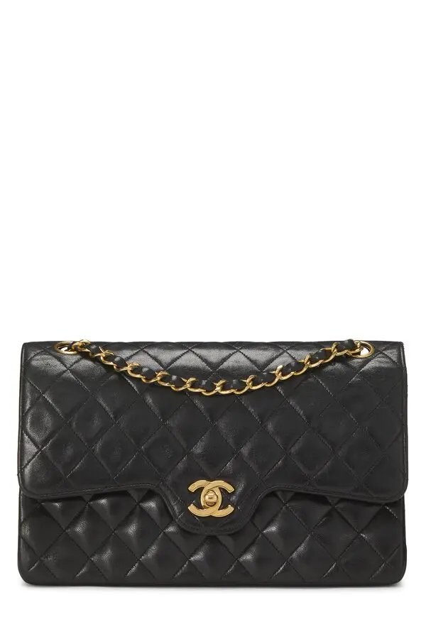 Chanel Quilted Lambskin Flap Bag - Black