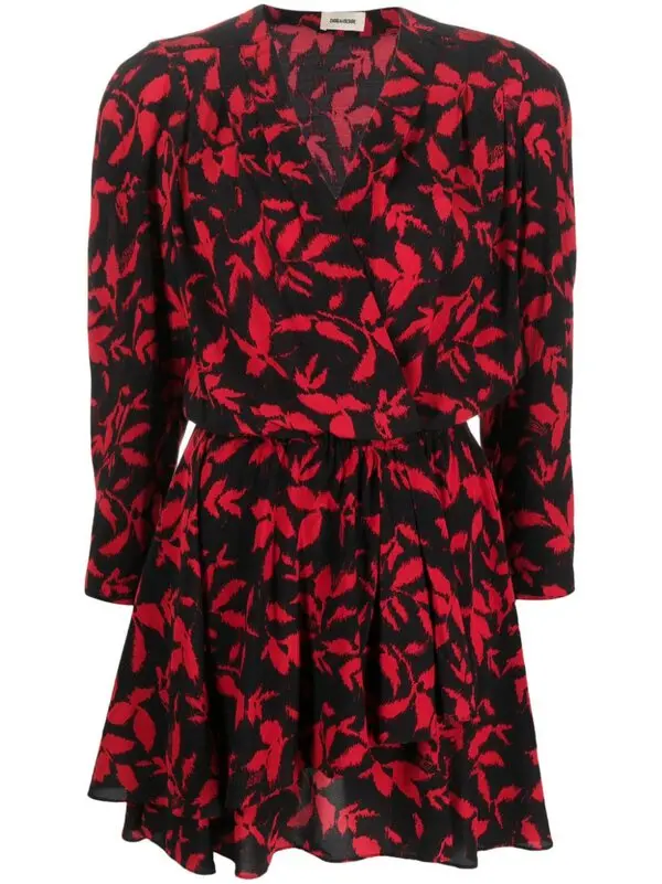 Zadig&Voltaire Rogers Leaf-print Minidress - Black