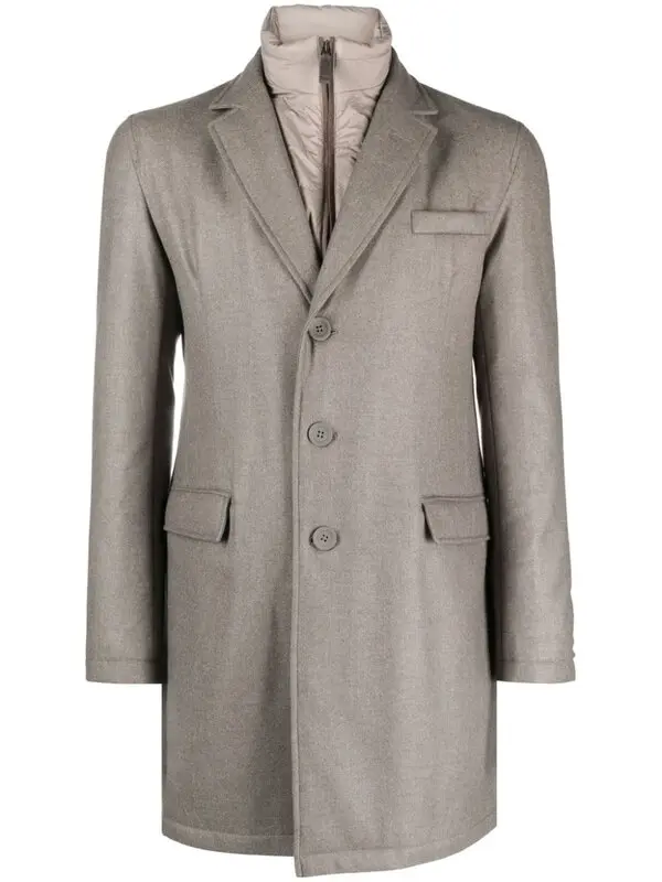 Herno Hybrid Single-breasted Coat - Grey