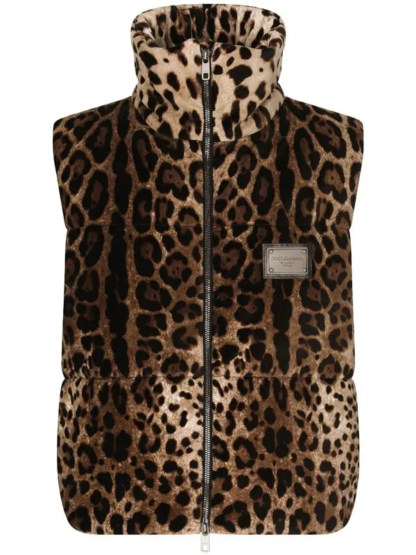 Dolce & Gabbana Leopard-print Gilet - Brown