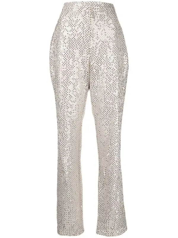 SAIID KOBEISY Sequin-embellished Trousers - Silver