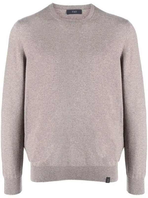 FAY Crew Neck Wool Jumper - Neutrals