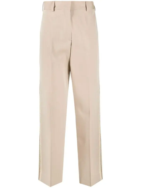 Palm Angels Crochet-stripe Cotton Trousers - Neutrals