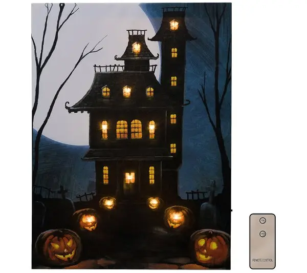 LUMABASE B/o Led Wall Art W/ Rc- Haunted Mansio