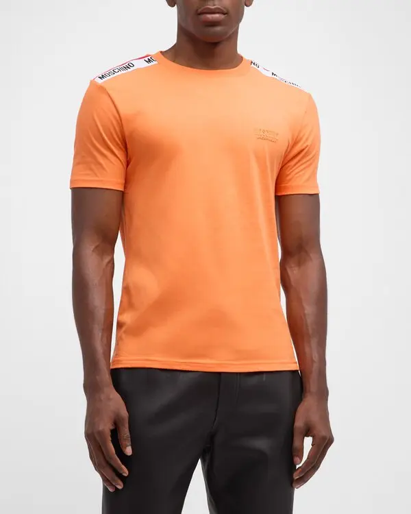 Moschino T-shirt With Shoulder Taping - Orange