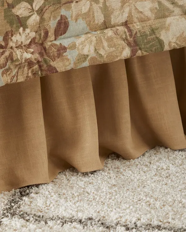 SHERRY KLINE HOME Eloise Ruffled Dust Skirt - Khaki