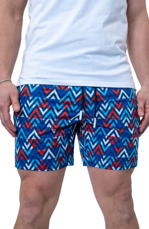 MACEOO Swim Lion Patriot Swim Trunks - Blue Multi