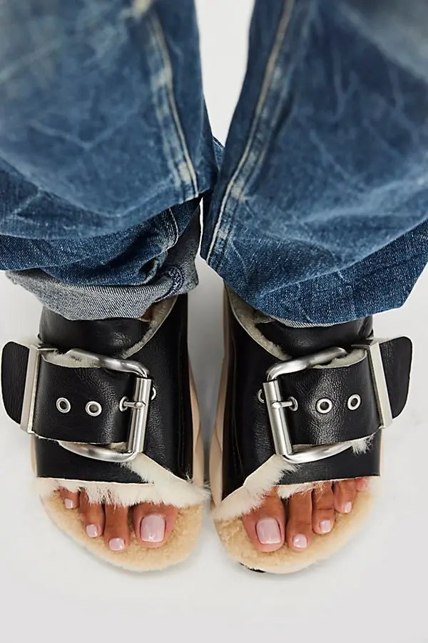 4CCCCEES Mellow Shearling Slides - Oreo