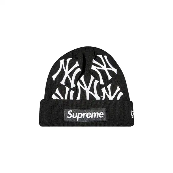 Supreme X New York Yankees X New Era Box Logo Beanie - Black