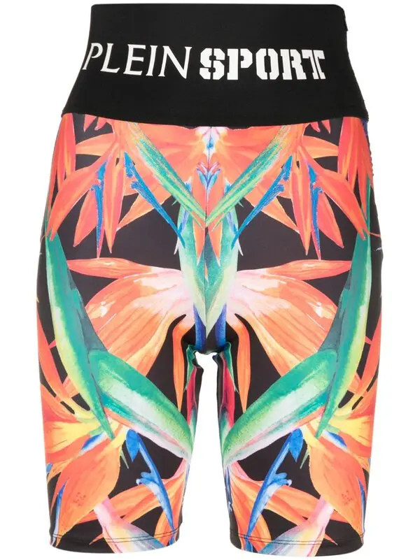 PLEIN SPORT Graphic-print Cyclist Shorts
