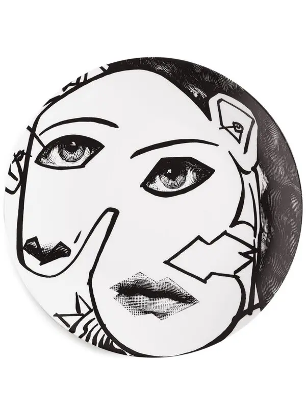 FORNASETTI Tema E Variazioni Porcelain Plate - White