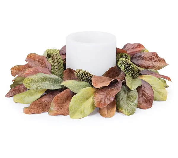 MELROSE 17 Fall Magnolia Leaf Candle Ring