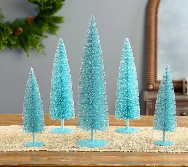 VALERIE PARR HILL As Is Set Of 5 Bottlebrush Trees Valerie