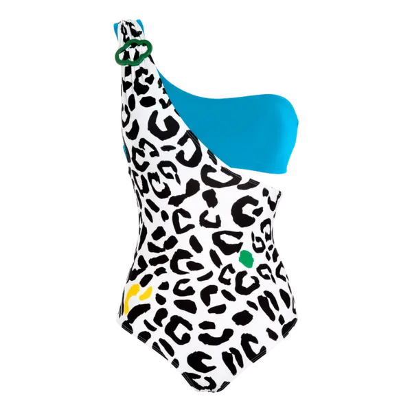 Vilebrequin Asymmetrical Leopard Print One Piece Swimsuit