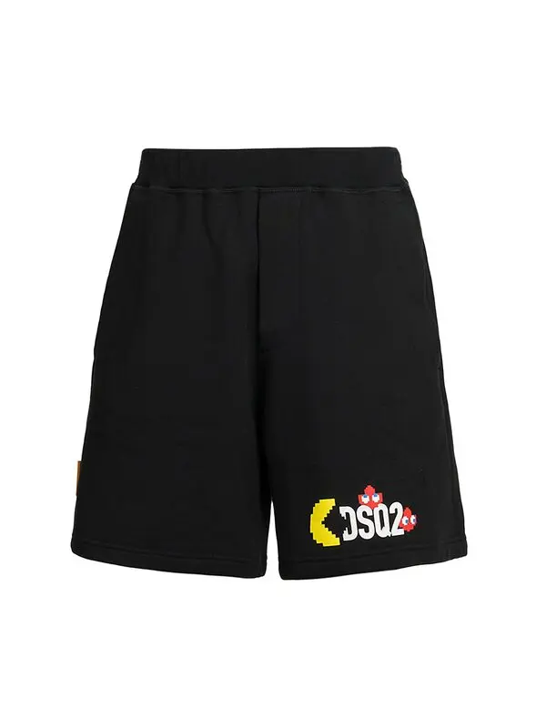 Dsquared2 Pac-man Relaxed-fit Shorts - Black | Editorialist