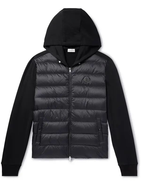 Moncler Cotton-jersey And Quilted Shell Down Jacket