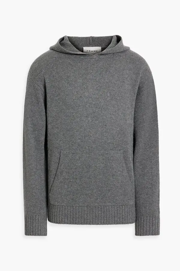 FRAME Cashmere Knit Hoodie - Dark Gray
