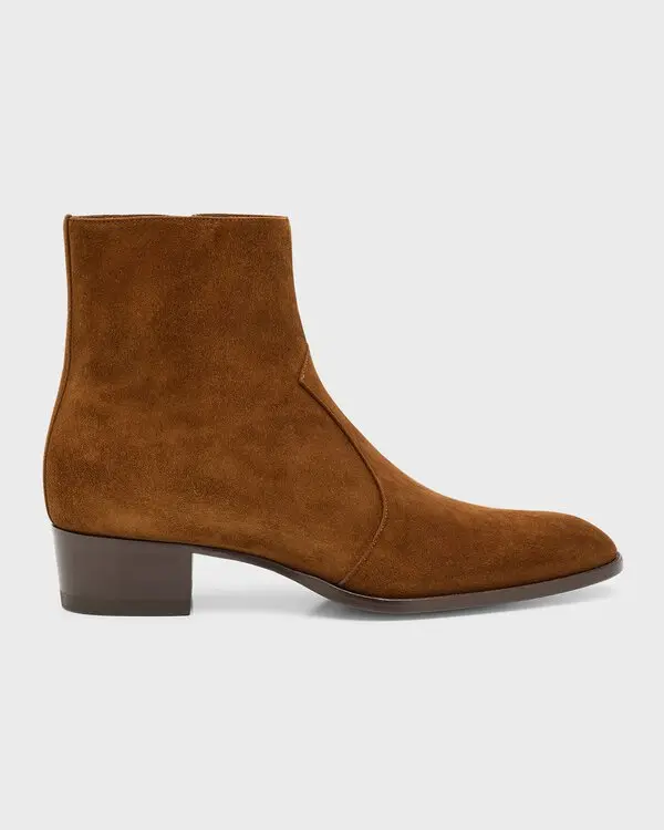 Saint Laurent Wyatt 40 Ankle Boots - Land