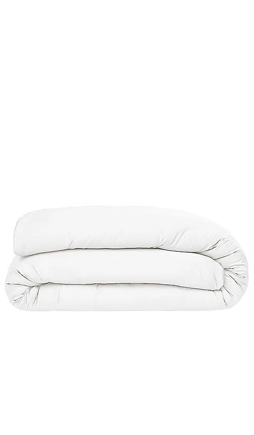 ETTITUDE Twin Sateen Solid Duvet Cover In White - Cloud