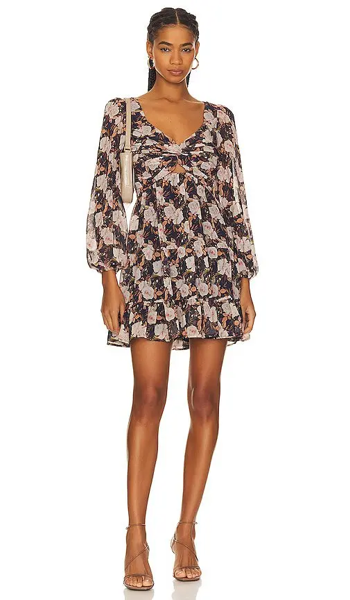 Astr The Label Alayna Dress In Black In Black Floral - 5% Off | Editorialist