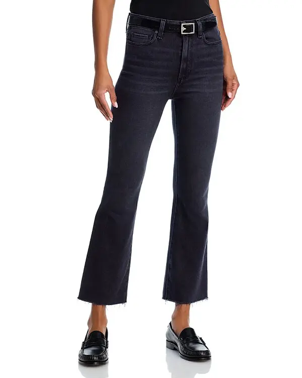 Paige Claudine High-rise Ankle Flare Jeans - Black Lotus