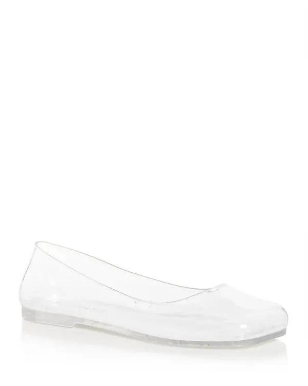 Jeffrey Campbell Balanced Jelly Flats In Clear 30% Off