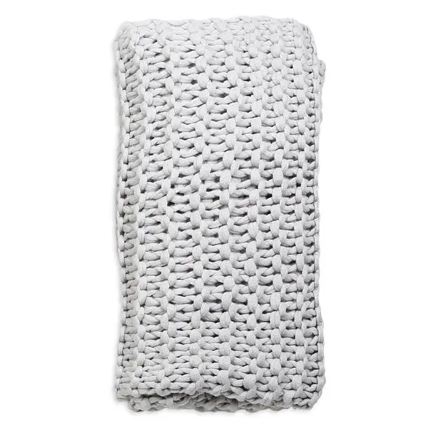 POM POM AT HOME Finn Hand Knit Throw - Silver