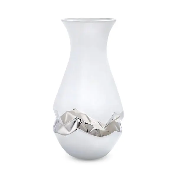TALIANNA Oro Vase White And Silver