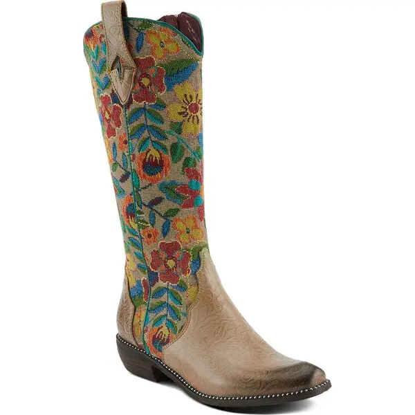 SPRING STEP SHOES Rodeoqueen Western Boot - Taupe Multi