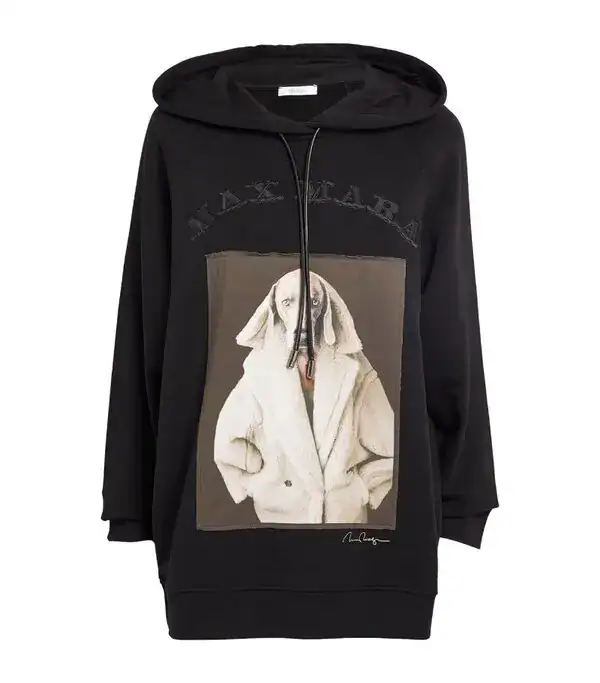 美品　Max Mara × william wegman デザインパーカー Max Mara Wegman Dog Hoodie In Black - 20% Off | Editorialist