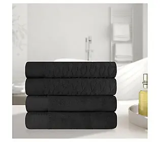 SUPERIOR Turkish Cotton 4-piece Jacquard And So Lid Bath Towel - One-color