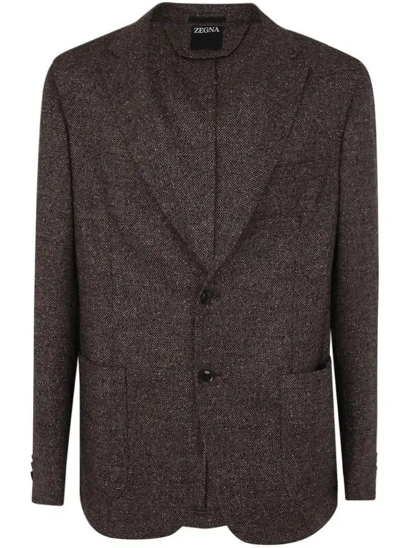 Zegna Wool And Silk-blend Jacket - Brown