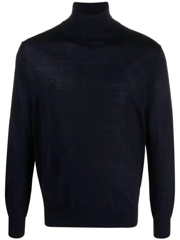 BALLANTYNE Roll-neck Fine-knit Jumper - Blue