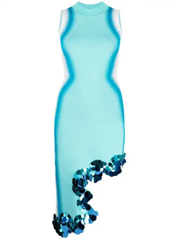 maya wavy asymmetric dress with sequins Ph5 Aya Sequin-Ebellished - Blue Clothing sale