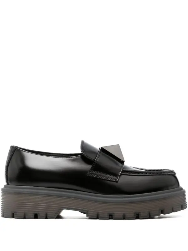 Valentino Garavani One Studded Platform Loafers - Black