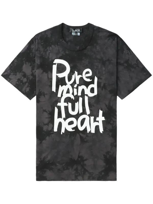 BLACK COMME DES GARÇONS Slogan-print Tie-dye T-shirt