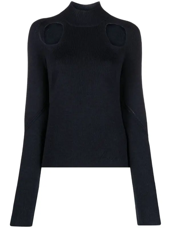 Zadig&Voltaire Micky Cut-out Merino-wool Jumper - Blue