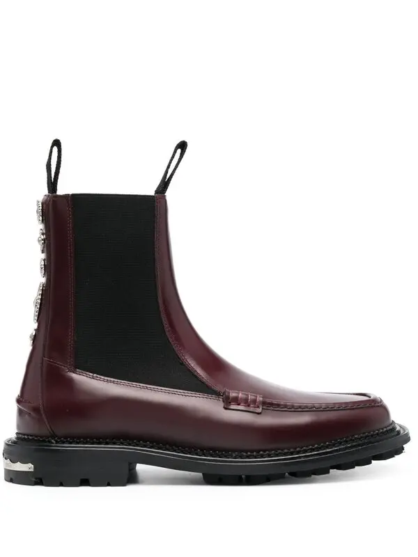 TOGA VIRILIS Side Gore Ankle Boots - Red