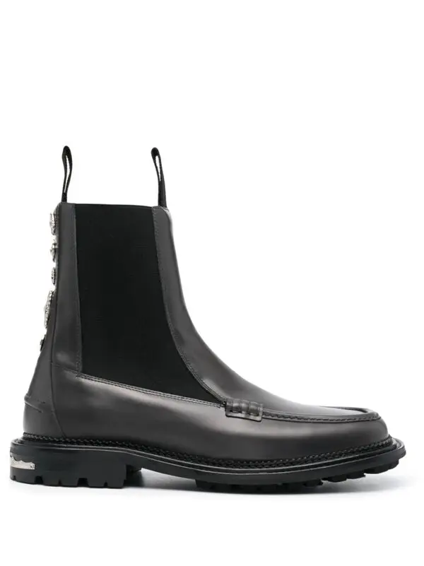 TOGA VIRILIS Leather Ankle Boots - Grey