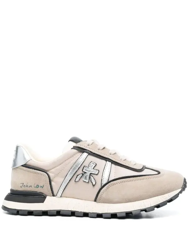 Premiata John Low Logo-patch Sneakers - Neutrals