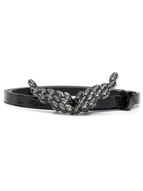 Zadig&Voltaire Rock Wings-Buckle Leather Belt - Black  display picture 2