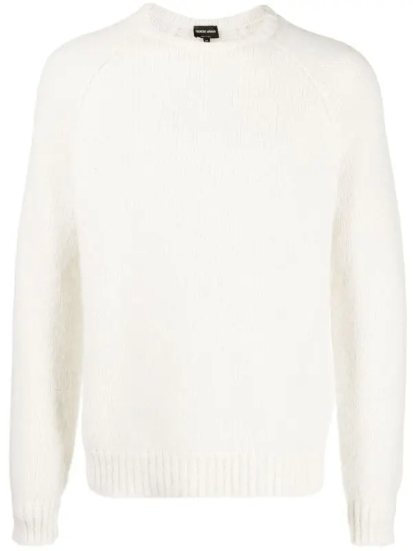 Giorgio Armani Logo-embroidered Wool-blend Jumper