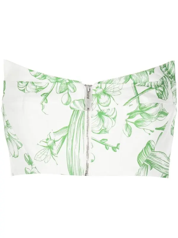 LEO LIN Floral-print Cotton Top