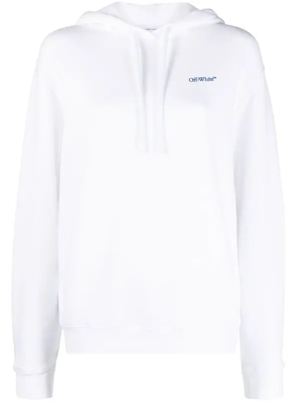 Off-White Diag Stripe-print Cotton Hoodie - White