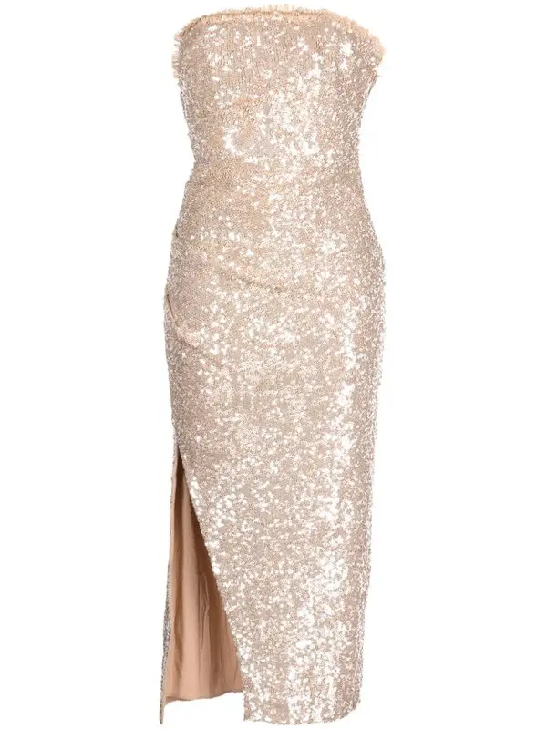 NEEDLE & THREAD Stellar Gloss Strapless Dress