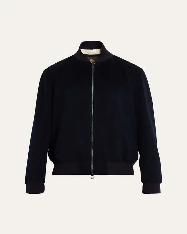 Loro Piana Ivy Cashmere Bomber Jacket - Blue/navy