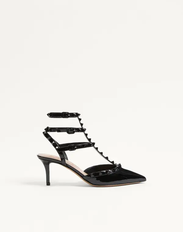 Valentino Garavani Rockstud Patent Leather Pumps - Black