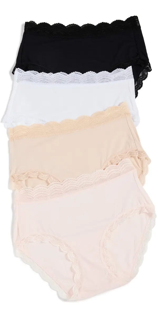 STRIPE & STARE High Rise Knicker Four Pack - Sand Essentials