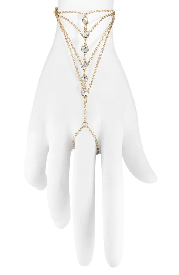 Buy Bp. Crystal Hand Chain - Gold- Clear At 40% Off | Editorialist