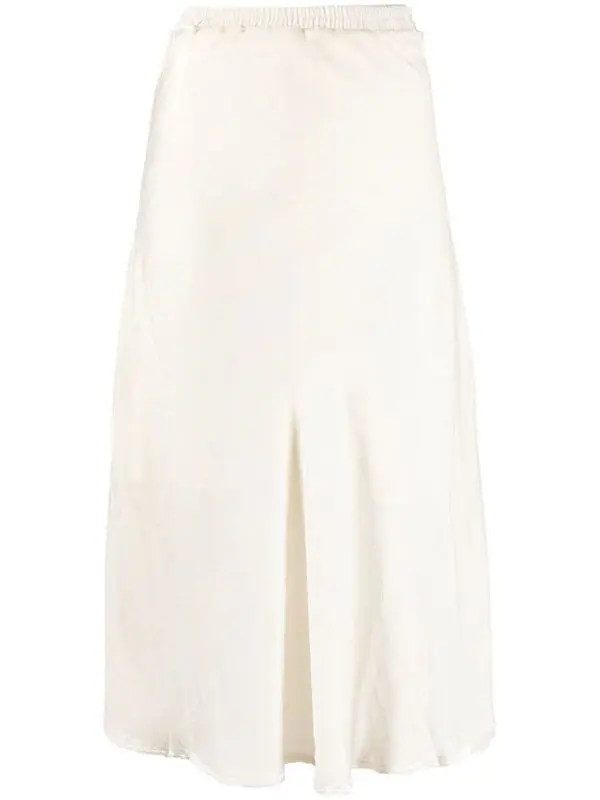 Gold Hawk High-waisted Silk-blend Skirt - White